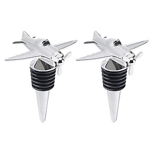 Yardwe 2pcs Wine Bottle Stopper Wine Champagne Preservation Plug Aircraft Style Beer Wine Spout Saver Beverage Bottle Seal Cork