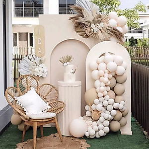 Fonder Mols Nude Balloon Garland Kit, 124pcs Double Stuffed Cream Peach Nude Balloons for For Gender Reveal Party, Birthday Party, Baby Shower, Bridal Shower, Girls' Party Decorations