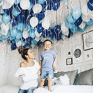 OHugs Blue Balloons Set of 65pcs Includes 12 Inch Navy Blue, Baby Blue, Metallic Blue, Pearl Blue Party Balloons for Birthday, Baby Shower, Engagement, Wedding, Gender Reveal, Party Decorations