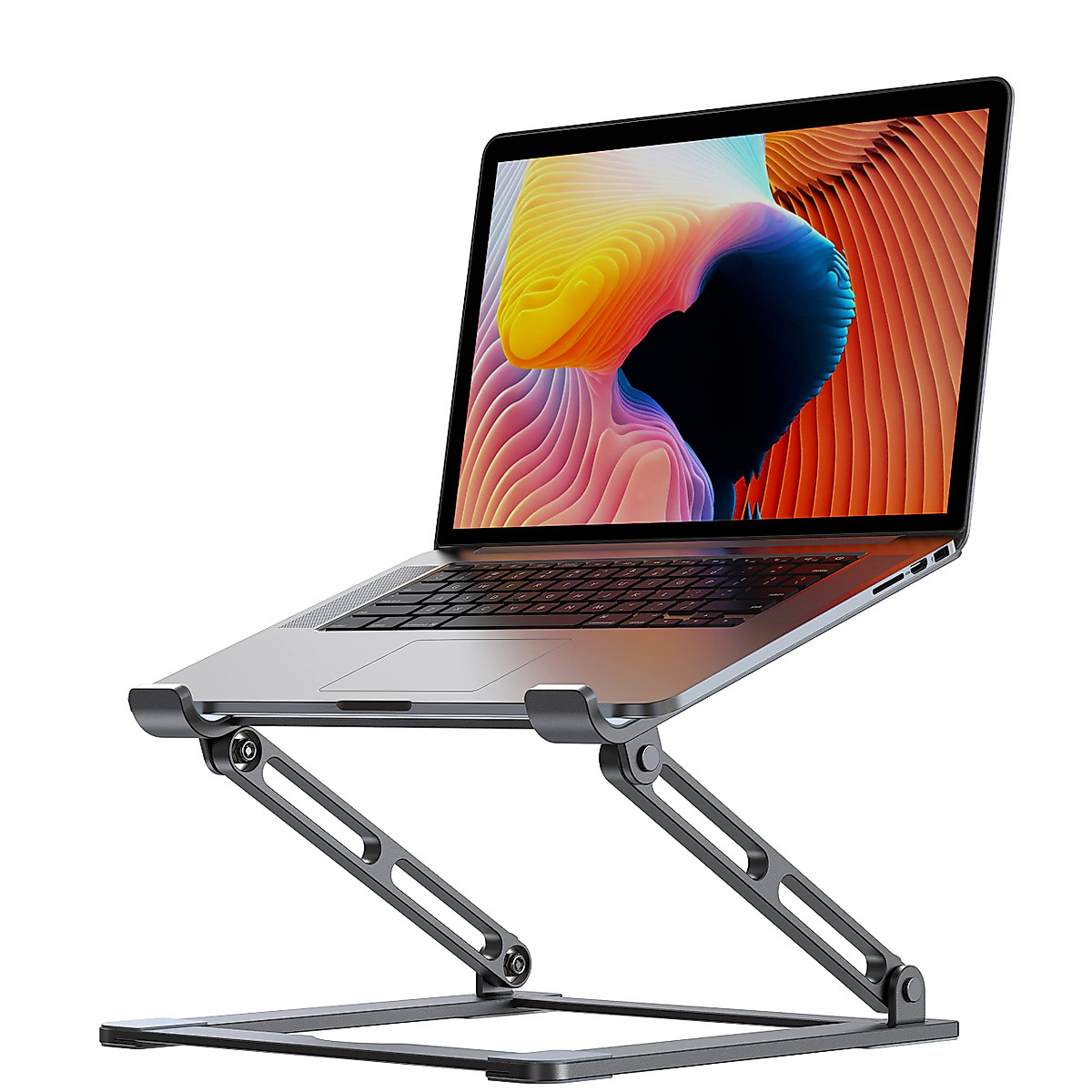 VIGLT Laptop Stand for Desk, Adjustable Laptop Stand Holder Portable Laptop Riser with Multi-Angle Height Adjustable Computer Stand for MacBook Air/Pro and More Notebooks 10-17.3"-Grey