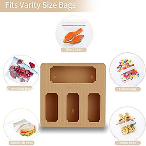 SIRUITON Bag Storage Organizer for Kitchen Drawer, New plastic Dispenser Organizer, Compatible with Gallon, Quart, Sandwich and Snack Variety Size Bag (1 Box 4 Slots)