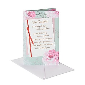 American Greetings Birthday Card for Daughter (Pink Floral)