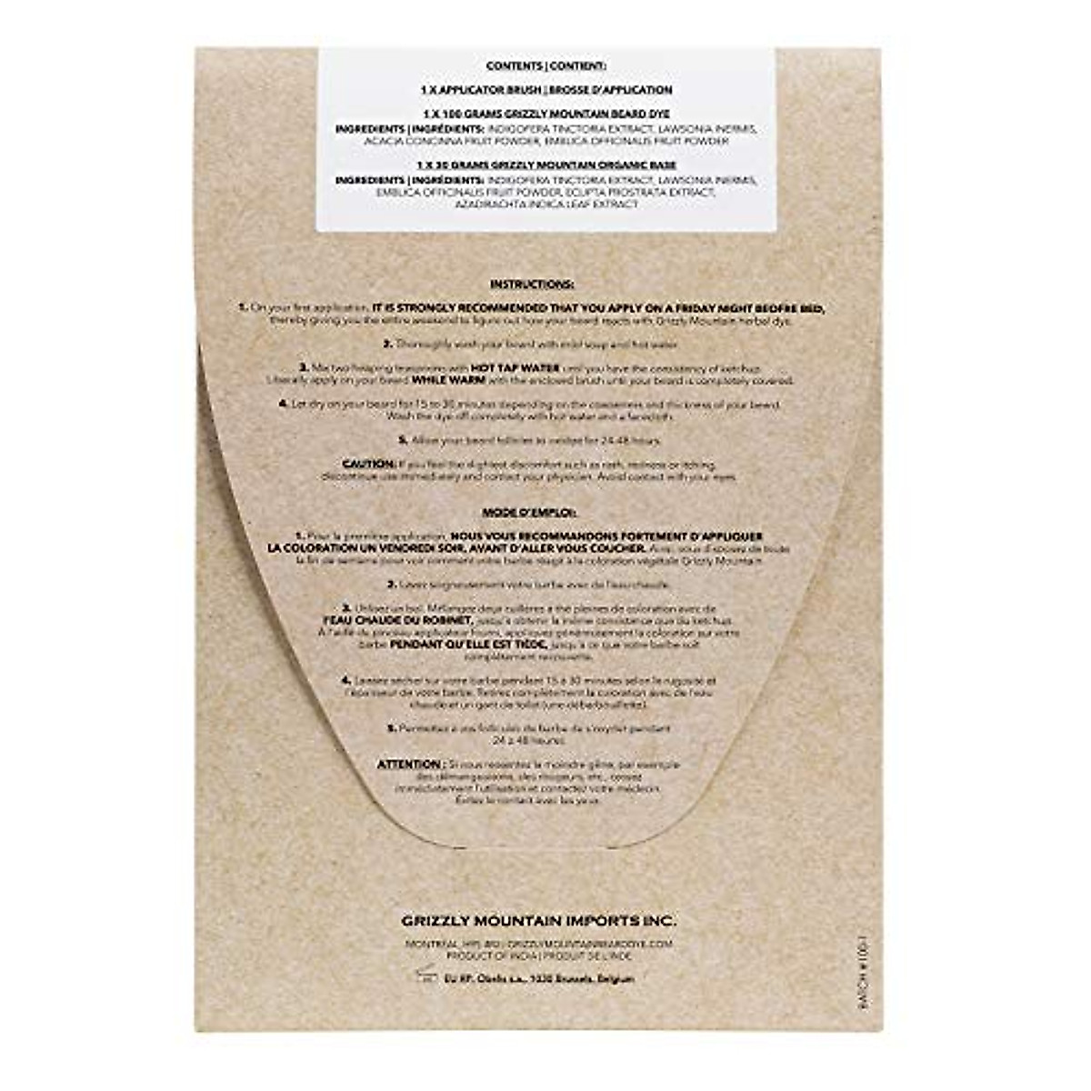 Grizzly Mountain Beard Dye - Organic & Natural Black Beard Dye