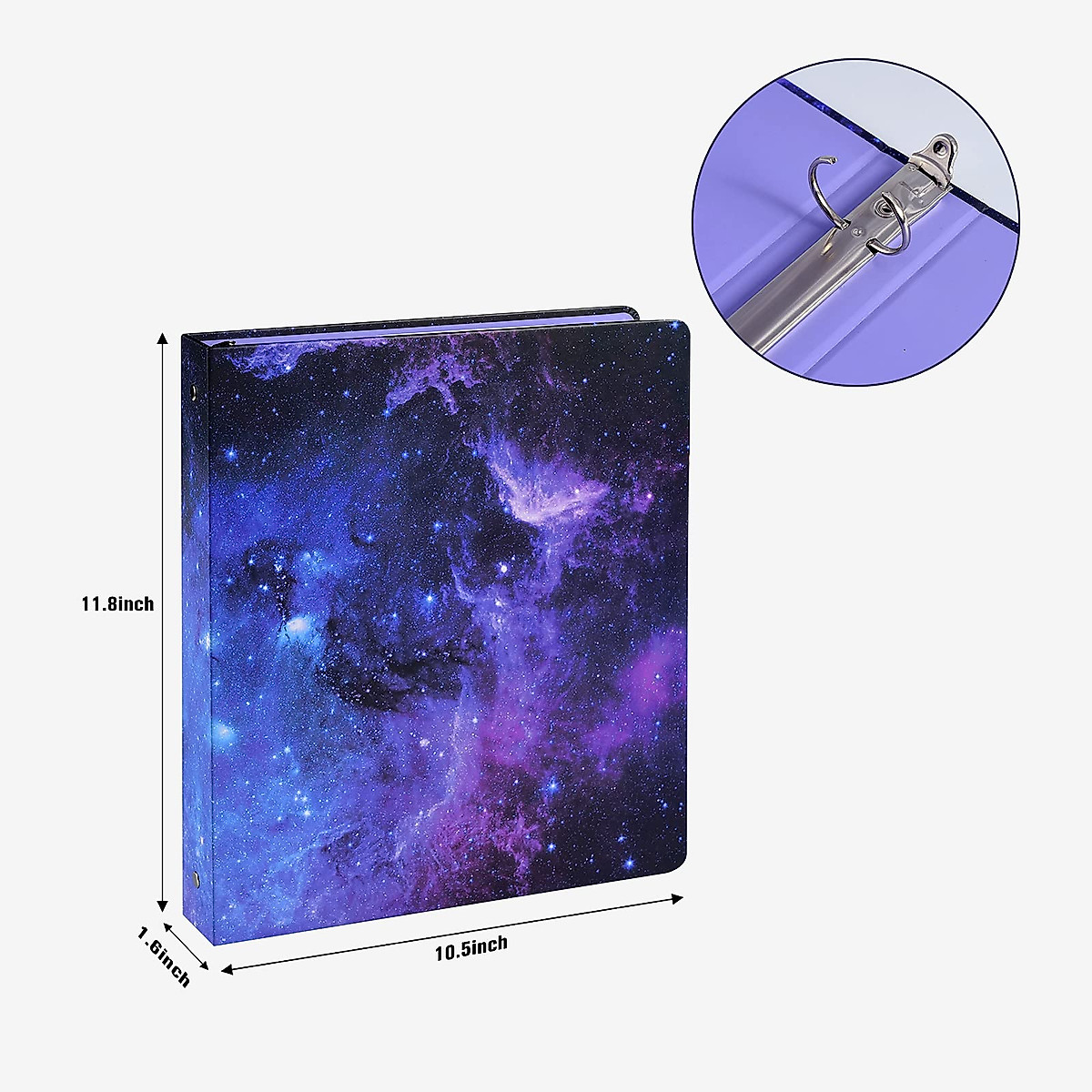 SUIN 1-inch 3 Ring-Binder with Pockets 1'' Round Ring Binders for School Holds US Letter Size 8.5'' x 11'' 200 Sheets for Office/Home/Back to School/Campus, 2 Pack