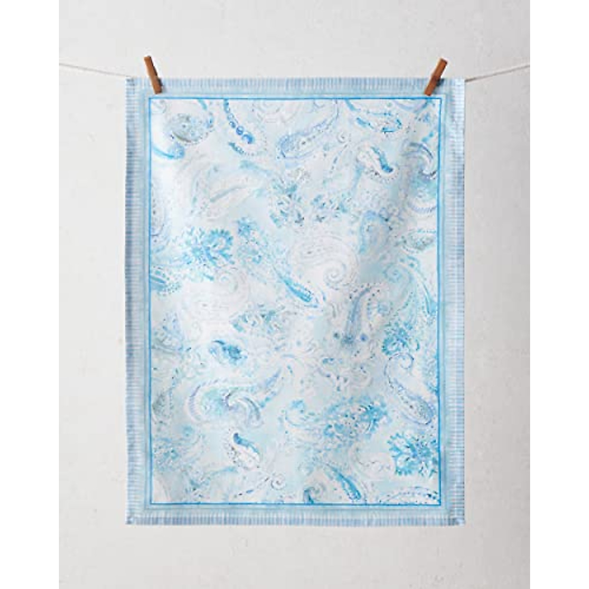 Maison d' Hermine Dish Towels 100% Combed Cotton Premium Easter Kitchen Towels Dishcloth for Home, Kitchen, Dining, Cocktail Parties & Camping, Paisley Blues - (Set of 3)