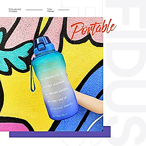 Fidus Large 1 Gallon/128oz Motivational Water Bottle with Time Marker & Straw,Leakproof Tritan BPA Free Water Jug,Ensure You Drink Enough Water Daily for Fitness,Gym and Outdoor Sports