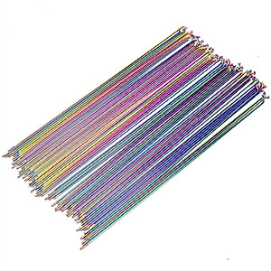 QIYUANMENGYI Bicycle Spokes Bike Spokes Bicycle Spoke Wire Vacuum Pating 26 27.5 29 Inch Mountain/Road Bike 304 Stainless Steel 14G 259/261/271/273/291/293MM Spokes for Bikes (Color : 263mm)