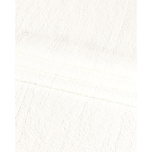 Alimens & Gentle Men's Seersucker Hawaiian Shirts Casual Short Sleeve Button Down Shirt for Men Summer Beach Shirt(White, Large)