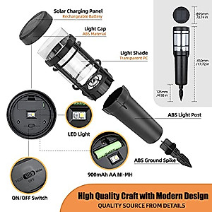 HFVLITE 8-Pack Solar Pathway Lights, RGB Color Changing+Daylight LED Solar Lights Outdoor Landscape Lights, IP65 Waterproof Garden Decor Light for Path Walkway Driveway Patio Yard Lawn