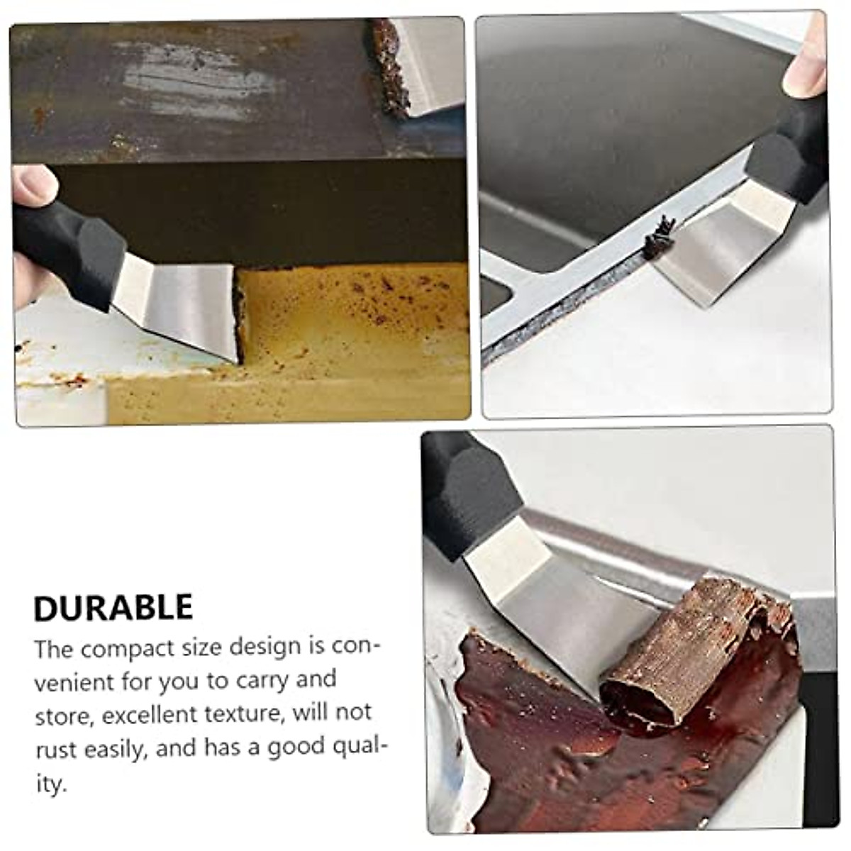 PRETYZOOM 4pcs Cleaning Blade Tools Razor Floor Scraper Tile Floor Scrapers Glue Tile Adhesive Removal Paint Squeegee Jar Opener Tool Floor Tile Cleaning Scraper Cement Stainless Steel Black