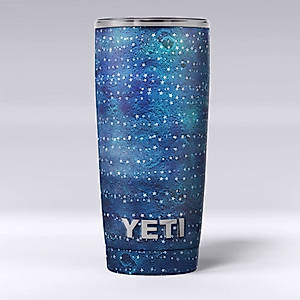 Design Skinz The Grungy Blue Green Stars Surface - Skin Decal Vinyl Wrap Kit Compatible with The Yeti Rambler Cooler Tumbler Cups