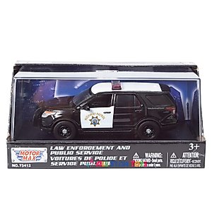Motormax 2015 Ford Explorer California Highway Patrol CHP Police Interceptor 1:43 diecast Model w/Acrylic case 79480