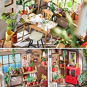Rolife DIY Miniature Doll House Kit with Furniture for Children Adult Wooden Kits Toy (Emily's Flower Shop)