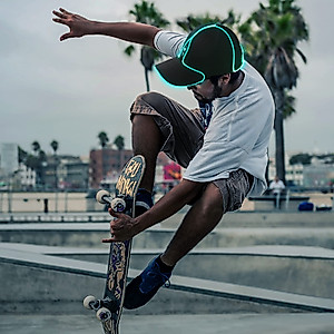 SAFEBAO Led Hat Led Baseball Cap for Adults with 7 Luminous Colors 4 Glowing Modes Rave Hat for Bar Club,Glowing Party,Christmas Halloween(Black)