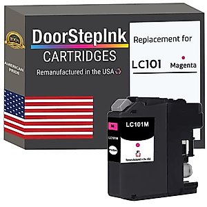 DoorStepInk Remanufactured in The USA Ink Cartridge Replacements for Brother LC101 Magenta for Printers DCP-J152W MFC-J245 MFC-J285DW MFC-J450DW MFC-J470DW MFC-J475DW MFC-J650DW