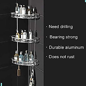 Corner Shower Caddy 3 Tiers Organizer Shelf Corner, Rustproof, Plastic Shower Rack Stands for Inside Bathroom Toilet Kitchen Bathtub Shower pan