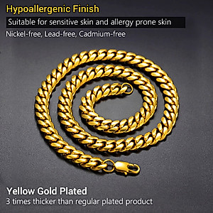 PROSTEEL Thick Chain Necklace Hip Hop Rapper 22 Inch 10mm Stainless Steel Big Cuban Link Neck Chain Mens Gold Chains for Men