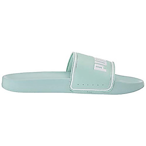PUMA Leadcat Slide Sandal, Mist Green White Silver, 7 M US