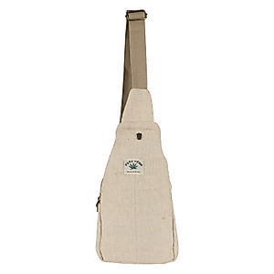 Suman Enterprises Hemp Sling Backpack- Hemp Cross body Bag- Hemp Shoulder Backpack Adjustable Strap for Men & Women (Off White)