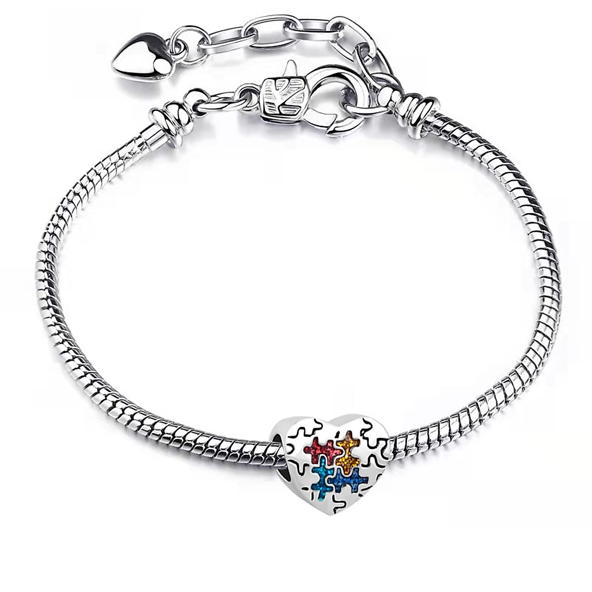 Chili Jewelry Autism Awareness Charm Heart Beads Compatible With Pandora Charms Bracelets
