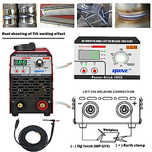 HONE ARC Welder, Actual 185Amp 110V/220V Stick Welder with Lift Tig Function, Digital IGBT Inverter Welding Machine with Hot Start Arc Force Anti-Stick VRD, High Duty Cycle for 1/16"-5/32" Welding Rod