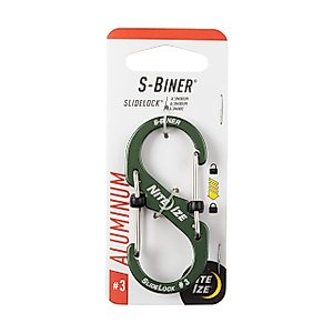 NITEIZE LSBA3-08-R6 Slide-Lock Aluminum, #3, Olive, Small