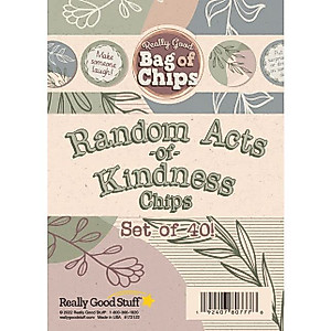 Really Good Stuff Classroom Random Acts of Kindness Chips – Set of 40 – Practice Spreading Kindness & Positivity to Others – Social-Emotional Learning – SEL for The Home and Classroom