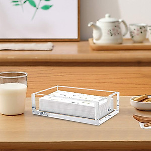 Phineoly Acrylic Guest Towel Napkin Holder, 0.37Inch Thickness Clear Paper Towel Tray, Rectangle Napkin Holders for Kitchen, Dining Room, Bathroom