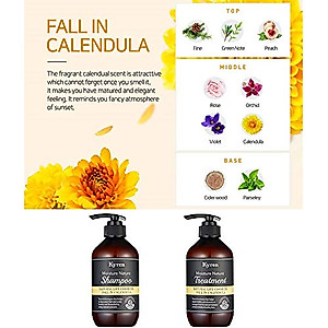 KYREN Moisturizing Natural Shampoo and Treatment Set Fall in Calendula 98% All-Natural Deep Cleansing Ingredients Soothing Treatment for Dry, Damaged, Color Treated Curly Hair (1000mL / 35.27oz)