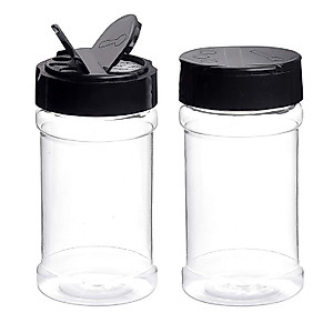 Spice Bottles, Dabacc 20Pcs 7oz Clear Plastic Container Jars with Lids Labels for Kitchen Storing Spice Powders Dry Goods Peanut Butter BPA free
