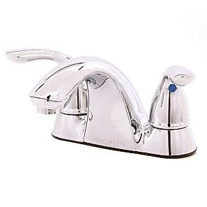 Glacier Bay Builders 4 in. 2-Handle Low-Arc Bathroom Faucet in Chrome