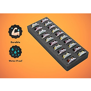Polar Whale 2 Cocktail Capsule Drawer Organizers Tray Insert Compatible with Bartesian for Kitchen Home Bar Party Waterproof Washable Black Foam 20 Compartment 7.75 x 20 Inches