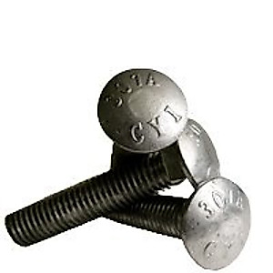 1/4"-20 x 1 1/4" Carriage Bolts A307 Grade A COARSE HDG, Full Thread,Size: 1/4"-20,Length: 1-1/4",Head: Round,Drive: External Square,Steel,Galvanized,Thread Type: UNC (Inch) (Quantity: 125)