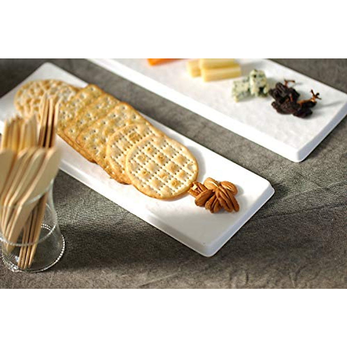 WASARA DM-014R Long Plate, White, 11.8 inches (30 cm), 6 Pieces