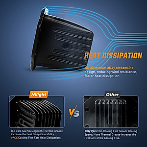 Nilight 4PCS 42W Flush Mount LED Light Pods Upgraded Spot Flood Combo Beam Driving Light LED Work Light Backup Light Reverse Light Grill Mount Light for Offroad 4x4 Truck SUV, 2 Years Warranty