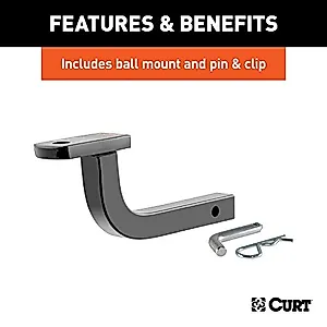 CURT 115273 Class 1 Trailer Hitch with Ball Mount, 1-1/4-In Receiver, Fits Select Buick Encore, Chevrolet Trax