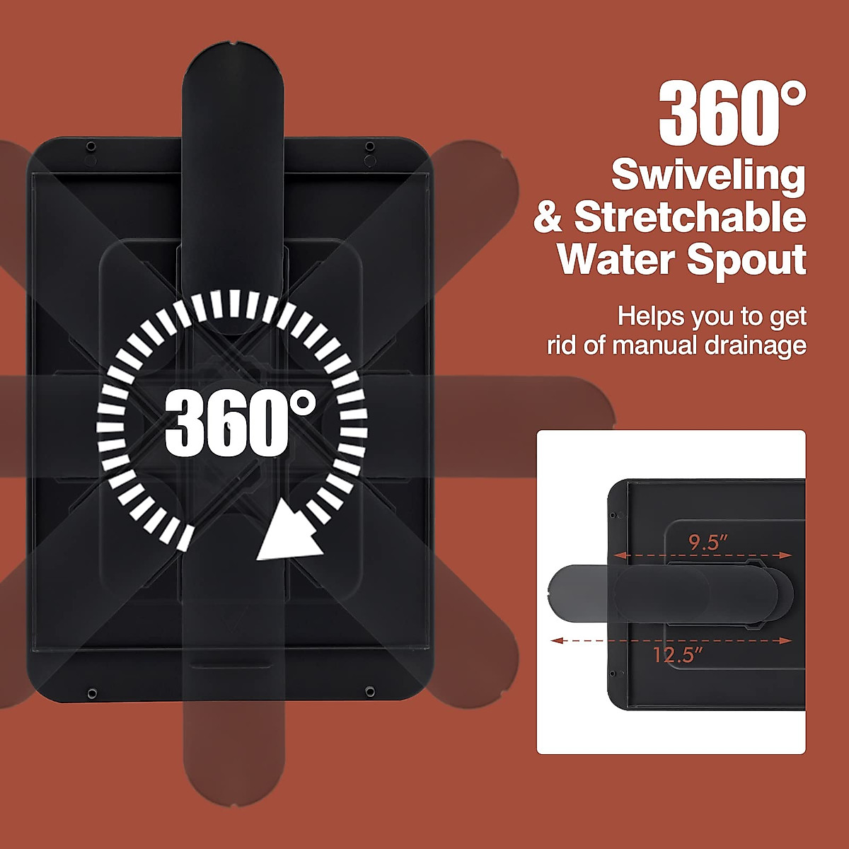 Giantex Stainless Steel Dish Rack, Expandable Dish Drainer Rack with Cutlery Cup Glass Holder, Removable Drip Tray, 360-Degree Swiveling Spout, Rust Proof Dish Dryer Rack for Kitchen Counter