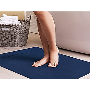 Utopia Towels Bundle Pack of 600 GSM Bath Sheet Set (2-Pack) and Banded Bath Mats (2-Pack) – 100% Ring-Spun Cotton – Highly Absorbent – Soft & Luxurious – Navy