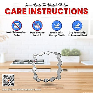 Fancy Square Plaque Cookie Cutter - Made in the USA – Foose Cookie Cutters Tin Plated Steel Fancy Square Plaque Cookie Mold (3.75 Inch)