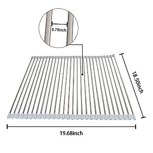 YAHAFI Roll Up Dish Drying Rack - Expandable Kitchen Accessories,Sink Protectors for Kitchen Sink Dish Racks - for Kitchen Counter,Kitchen Rack, 14.6inch(L 19.7inch（W)