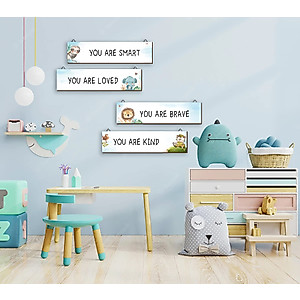 4 Pieces Nursery Room Décor, Baby/children Jungle Room Décor, Boys/girls Room Décor, Cute Animals Nursery Decoration, 11.8 * 3 inches