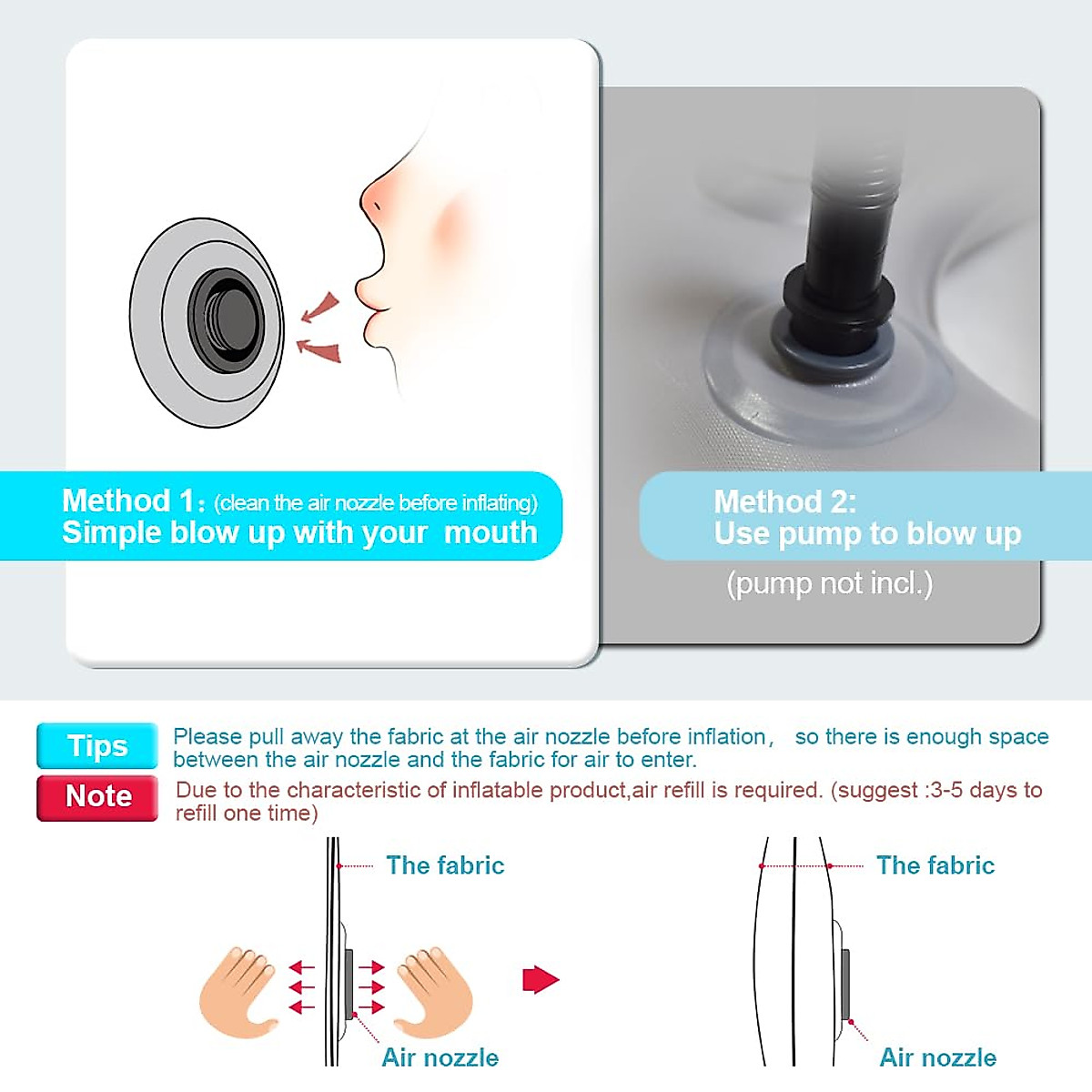 Nevife Raised Donut Pillow,Inflatable Toilet Seat Cushion,Height Adjustable Toilet Seat, PVC Commode Support Cushion for Adults,Seniors,Elderly, Disabled,Tailbone Pain Relief