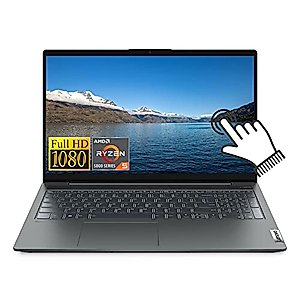Lenovo Ideapad 5 15.6" FHD Touchscreen Laptop, AMD Ryzen 5625U(6 Cores, Up to 4.3GHz), 16GB RAM, 512GB NVMe SSD, Fingerprint Reader, Backlit Keyboard, WiFi 6, Webcam, HDMI, Win 11, w/ CUE Accessories