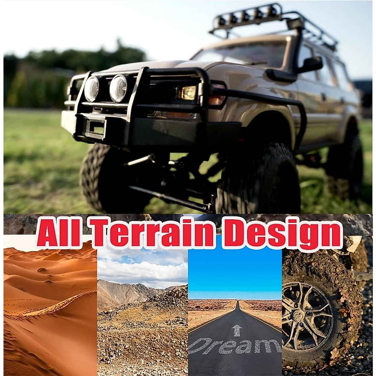 Apawband RC Rock Crawler RC Truck 4x4 WPL C54-1 RTR 1/16 Scale RC Crawler, Off Road Truck All Terrain with Upgraded Chassis and Shock, 260 Motor New Gearbox, Bumper Roof Rack Hobby Toy Adult