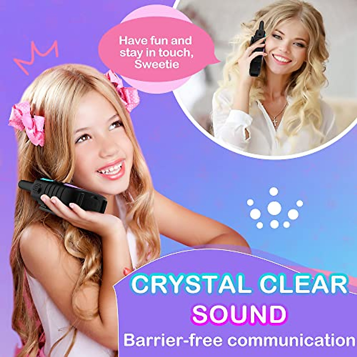 Wishouse Walkie Talkies for Kids Adults Long Range Rechargeable,Birthday Gift for 4-12 Year Old Girls Boys,Camping Gear Toys with Flashlight,SOS Siren,NOAA Weather Alert,VOX,22 Channels,Easy to Use