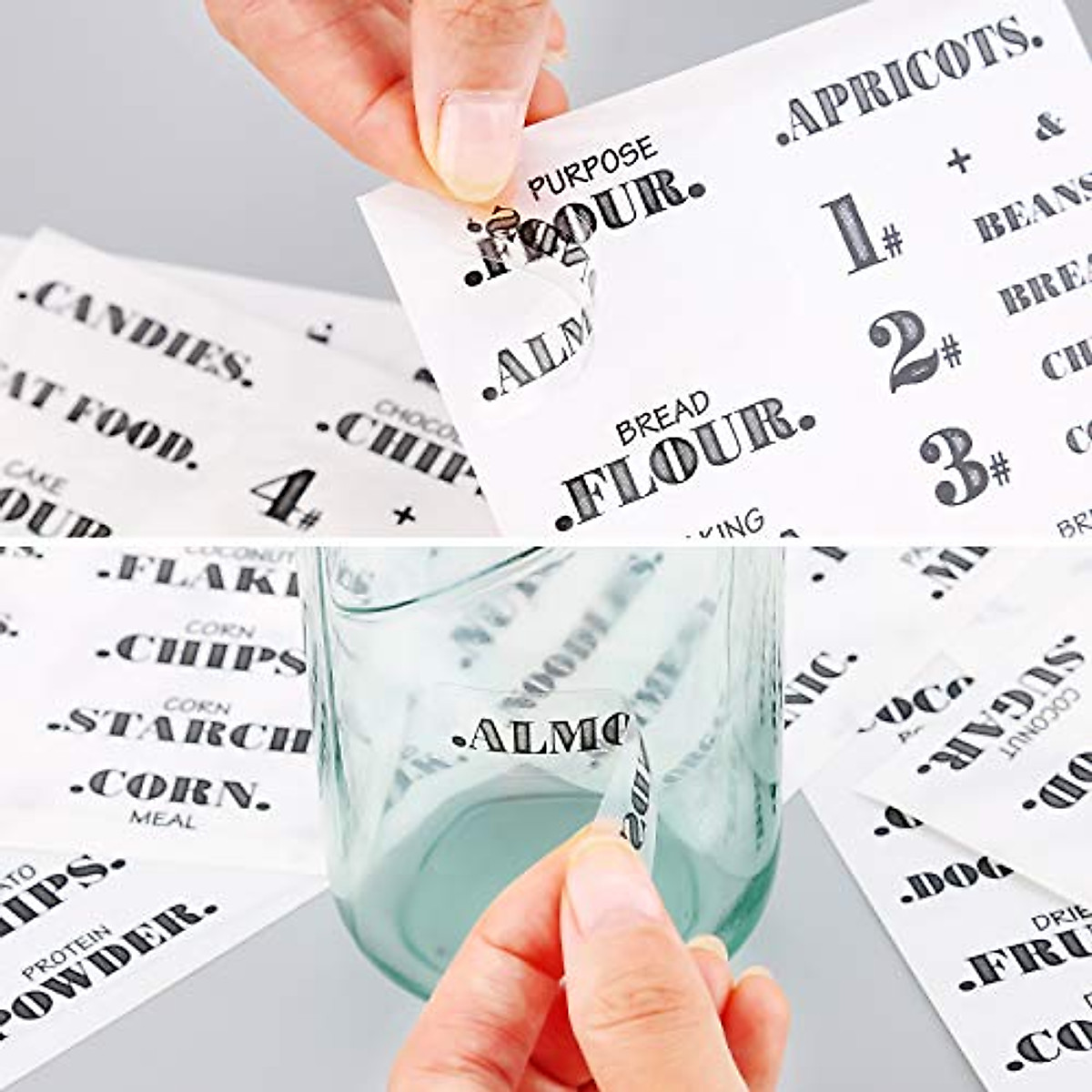 LUTER 132 Pcs Food Pantry Label Stickers and 32 Pcs Blank Labels, Waterproof Removable Kitchen Labels Decals for Pantry Cabinet Organization Storage