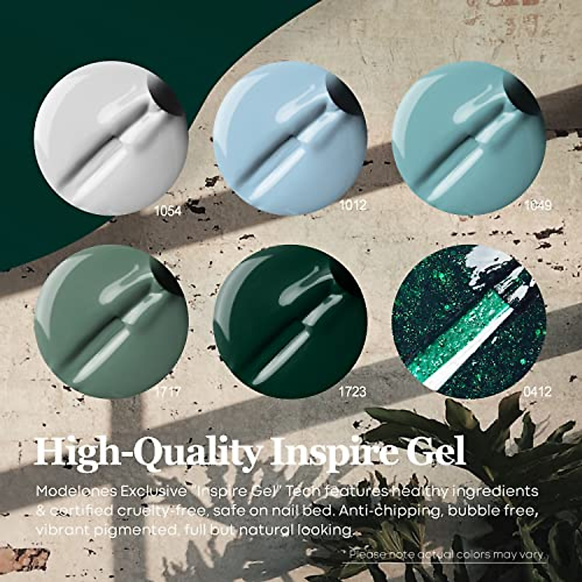 modelones Blue Green Gel Nail Polish Set - 6 Colors Misty Gray Dark Green Glitter Gel Polish Kit Sage Green Baby Blue Nail Gel Polish Soak Off LED Nail Lamp Gel Nail Kit DIY Home Nails Manicure Gifts