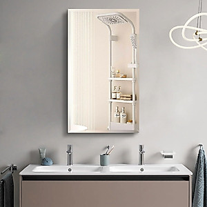 15x26 Inch Medicine Cabinet with Mirror Bathroom Adjustable Shelf Wall Mounted Or Successed White Modern Contemporary Metal Finish Includes Hardware Included