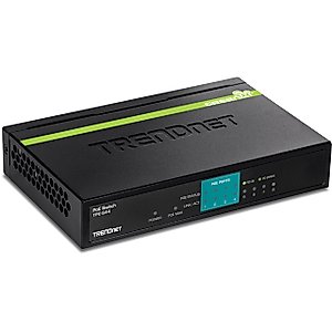 TRENDnet 8-Port 10/100Mbps PoE Switch, 4 x 10/100 Ports, 4 x 10/100 PoE Ports, 30W PoE Power Budget, 1.6 Gbps Switching Capacity, 802.3af, Lifetime Protection, Black, TPE-S44