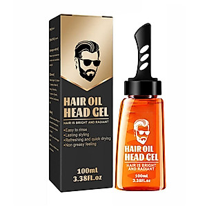 Style 1 Generic 2-in-1 Hair Styling Gel with Comb, Fluffy Men Fast Build Hair Salon Styling Wax Gel Moisturizing Long-lasting, 3.38 Fl Oz